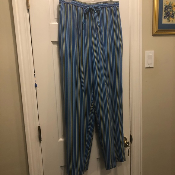 Via Seta | Pants & Jumpsuits | Via Seta Silk Striped Pants | Poshmark